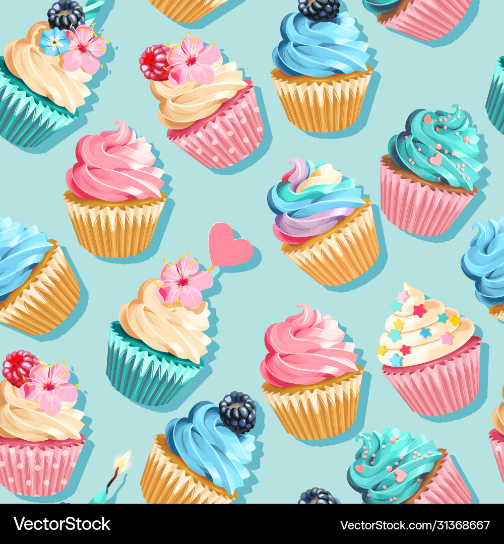 Blue Cupcakes Background