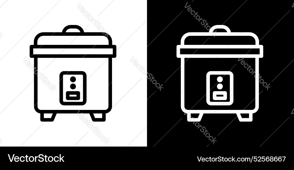 Pressure cooker icon set on white background Vector Image