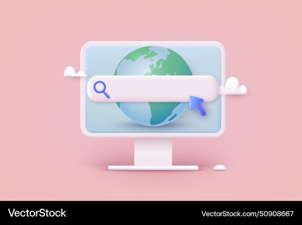 Search www sign address and navigation bar icon Vector Image