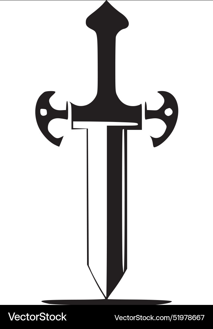 Sword - black and white Royalty Free Vector Image