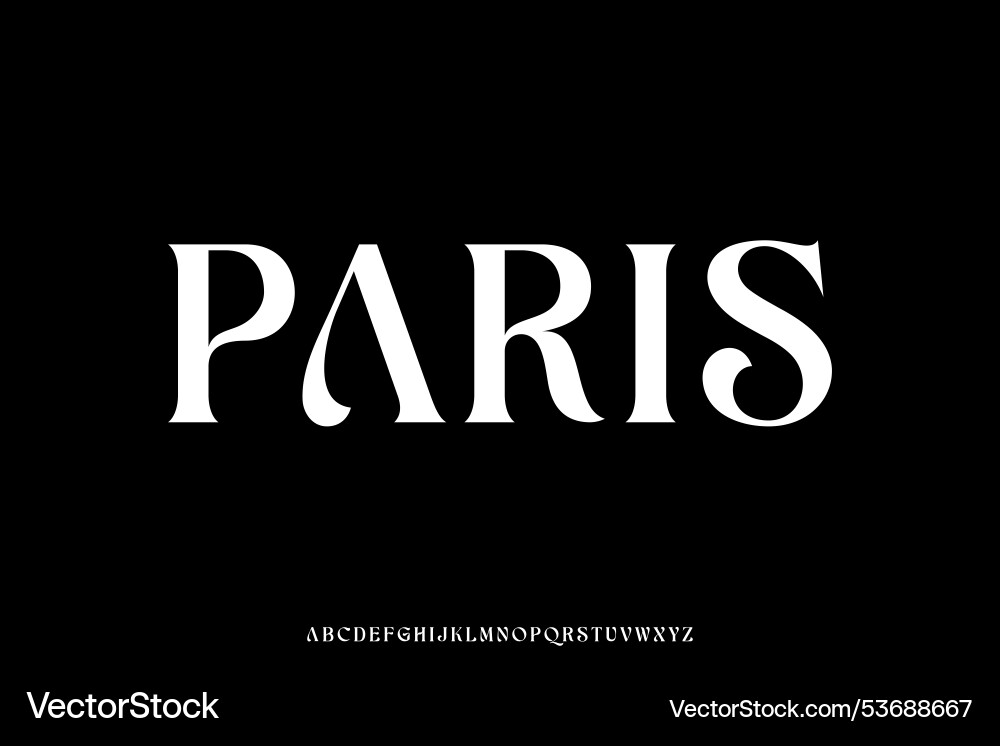 Unique elegant curvy alphabet display font Vector Image