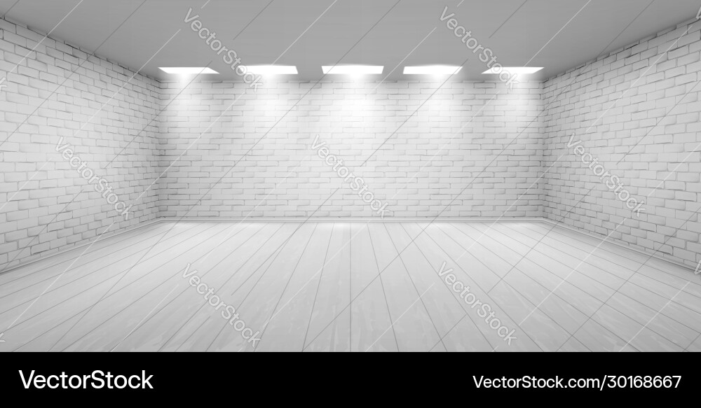White Brick Studio Room Royalty Free Vector Image