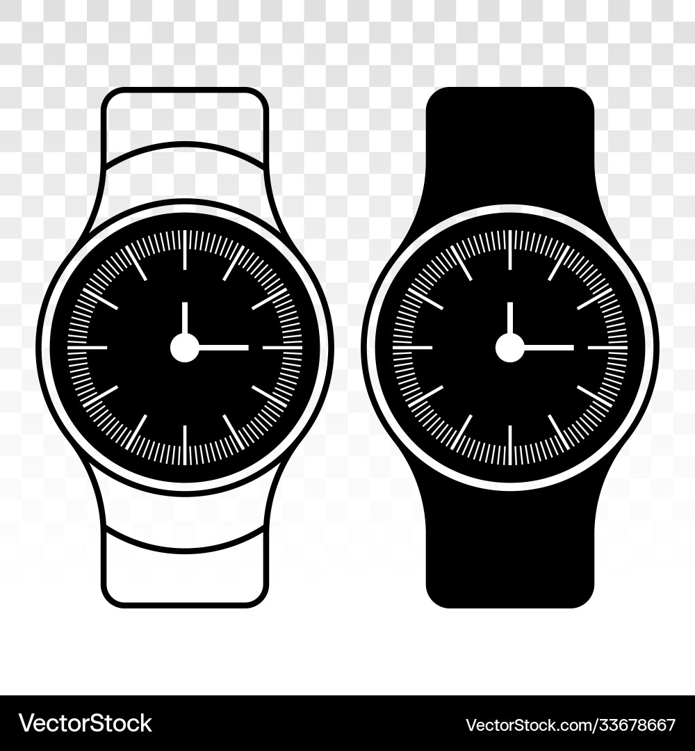 Wristwatch wrist watch flat icon for apps Vector Image