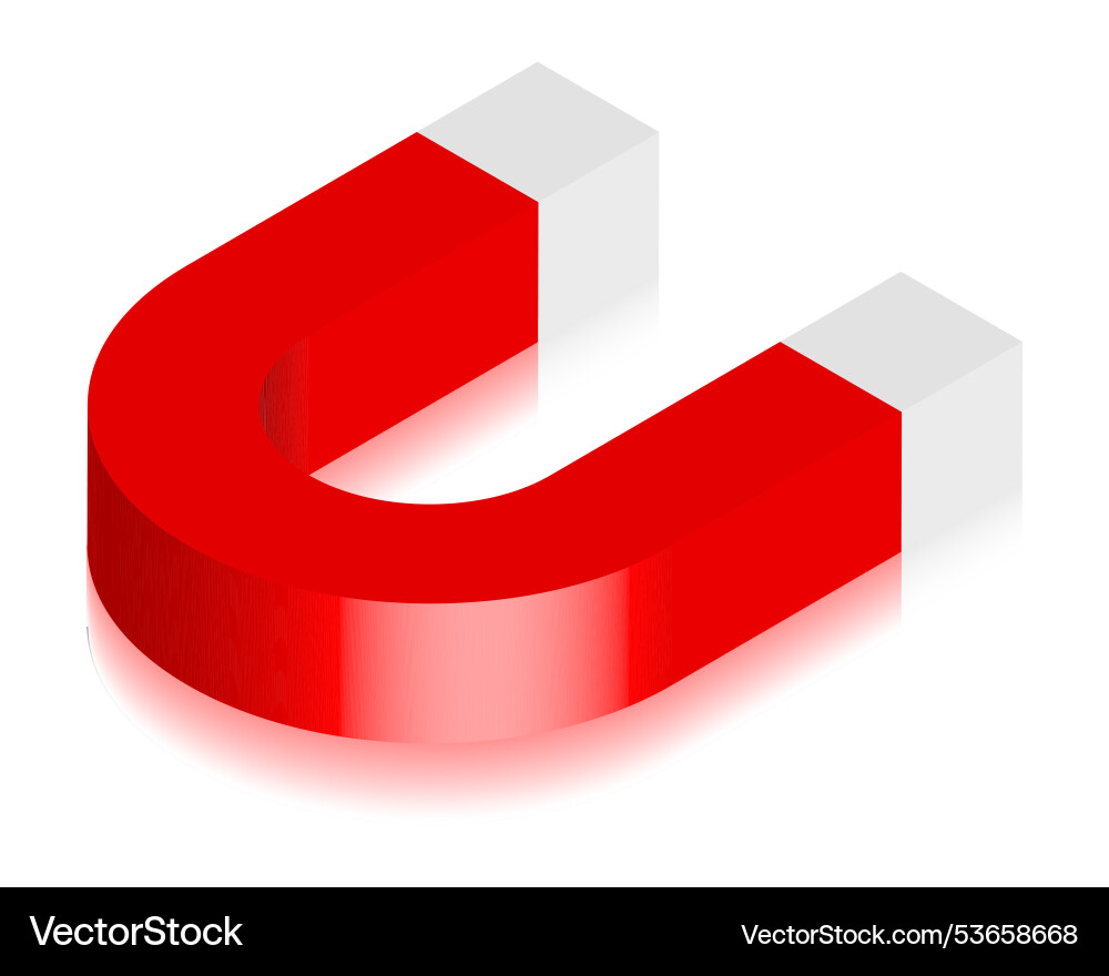 A red horseshoe magnet on white Royalty Free Vector Image