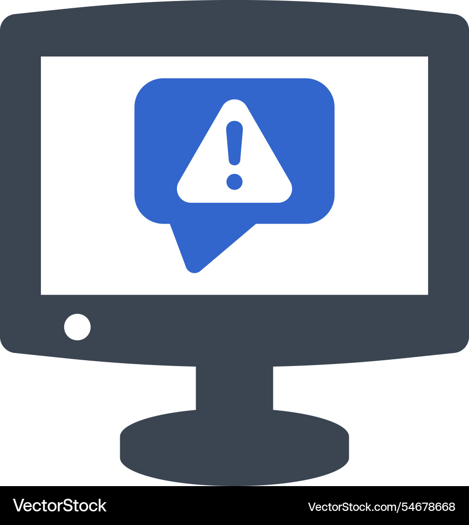 Computer warning icon Royalty Free Vector Image