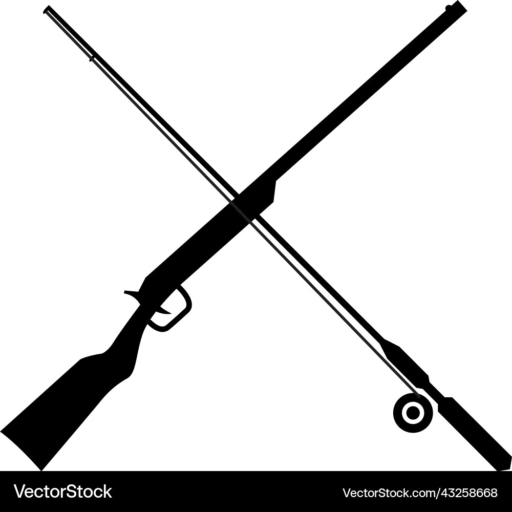 Fishing Rod and Gun Template Royalty Free Vector Image