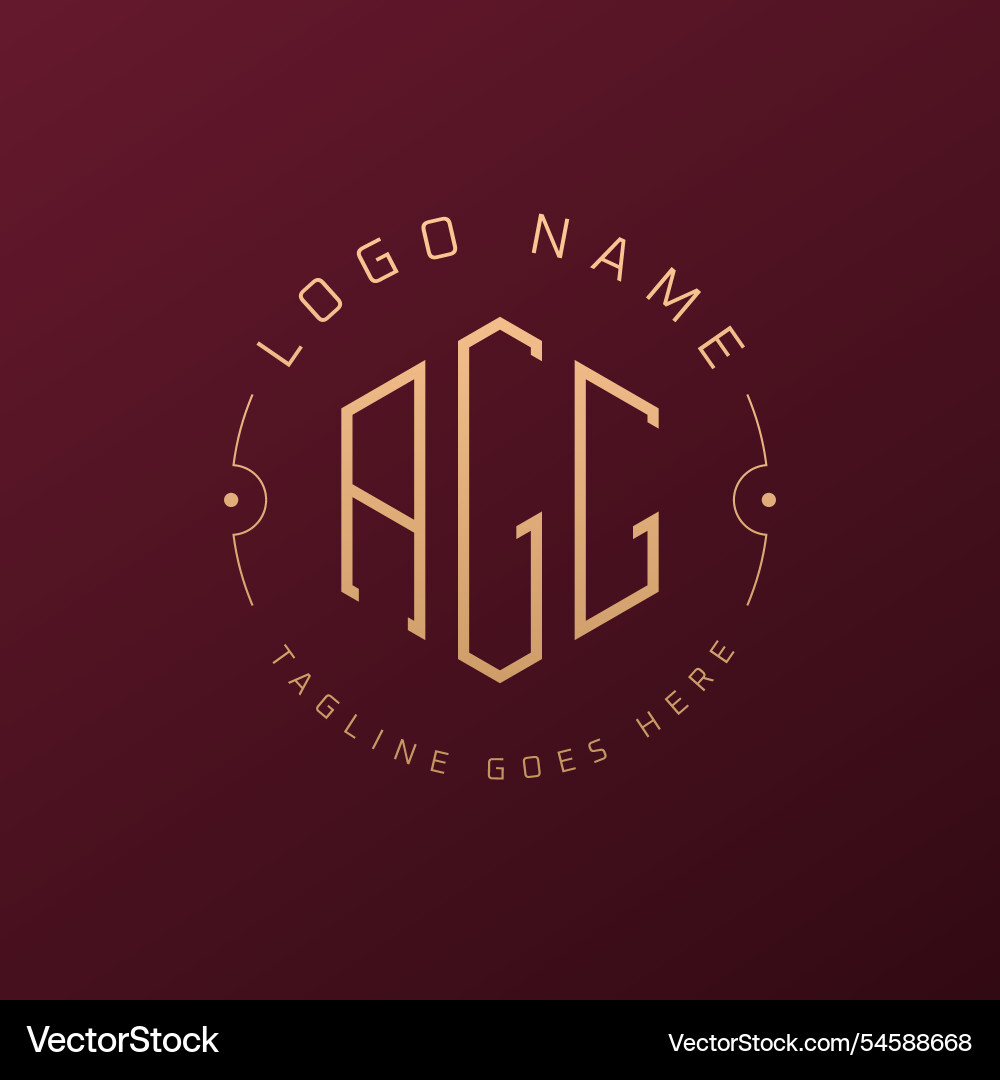 Luxury agg logo design elegant letter Royalty Free Vector