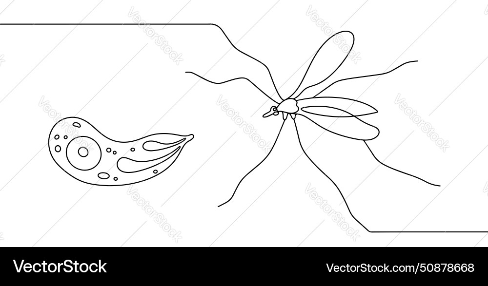 Malaria mosquito and virus Royalty Free Vector Image