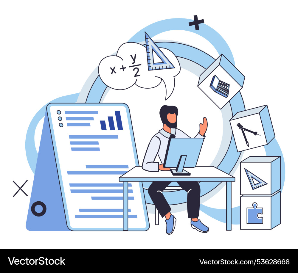 Mathematics the intelligence required Royalty Free Vector