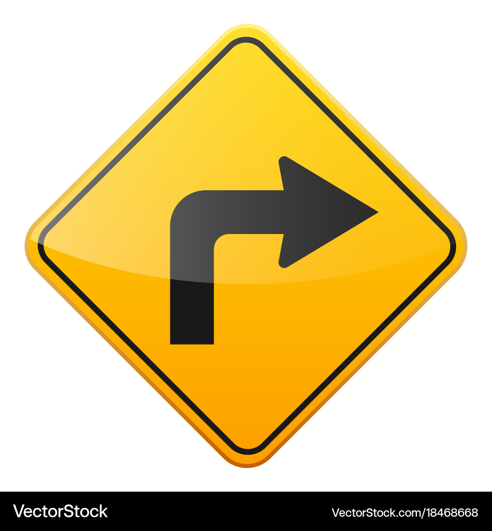 Road yellow sign on white background traffic Vector Image