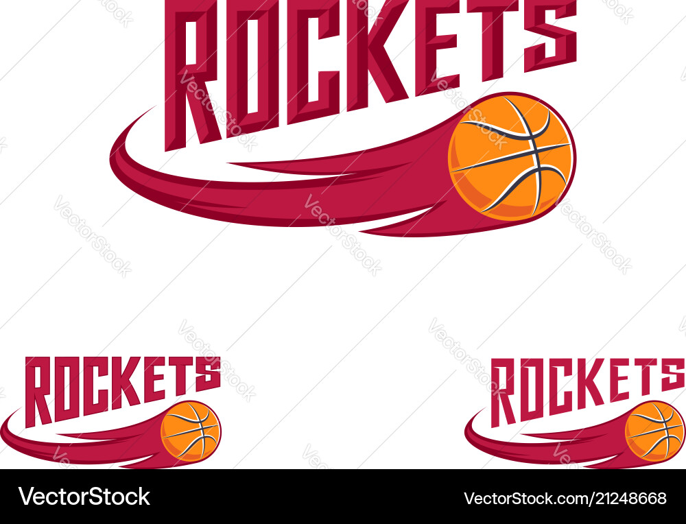Rocket basketball logo for the team and cup Vector Image