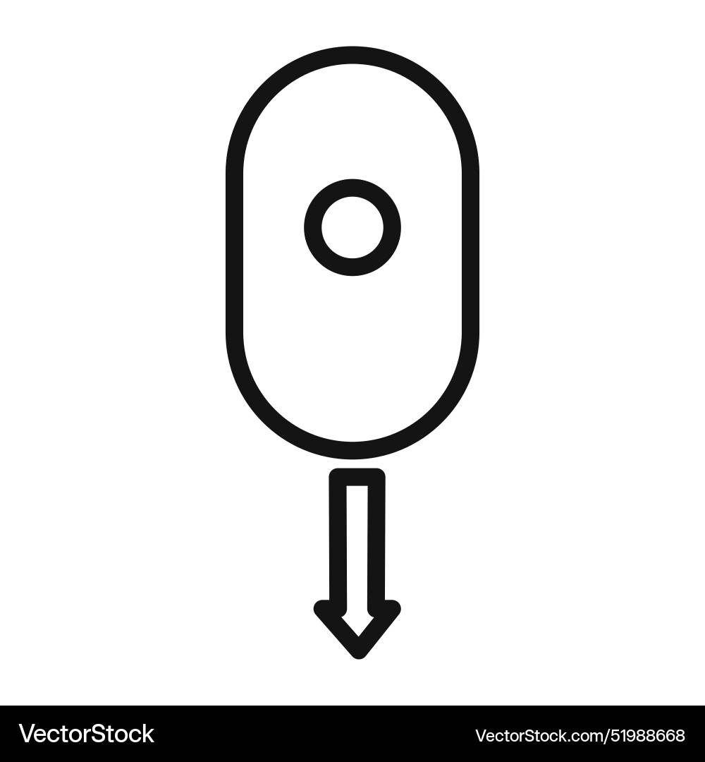 Scroll down icon mark in filled style Royalty Free Vector