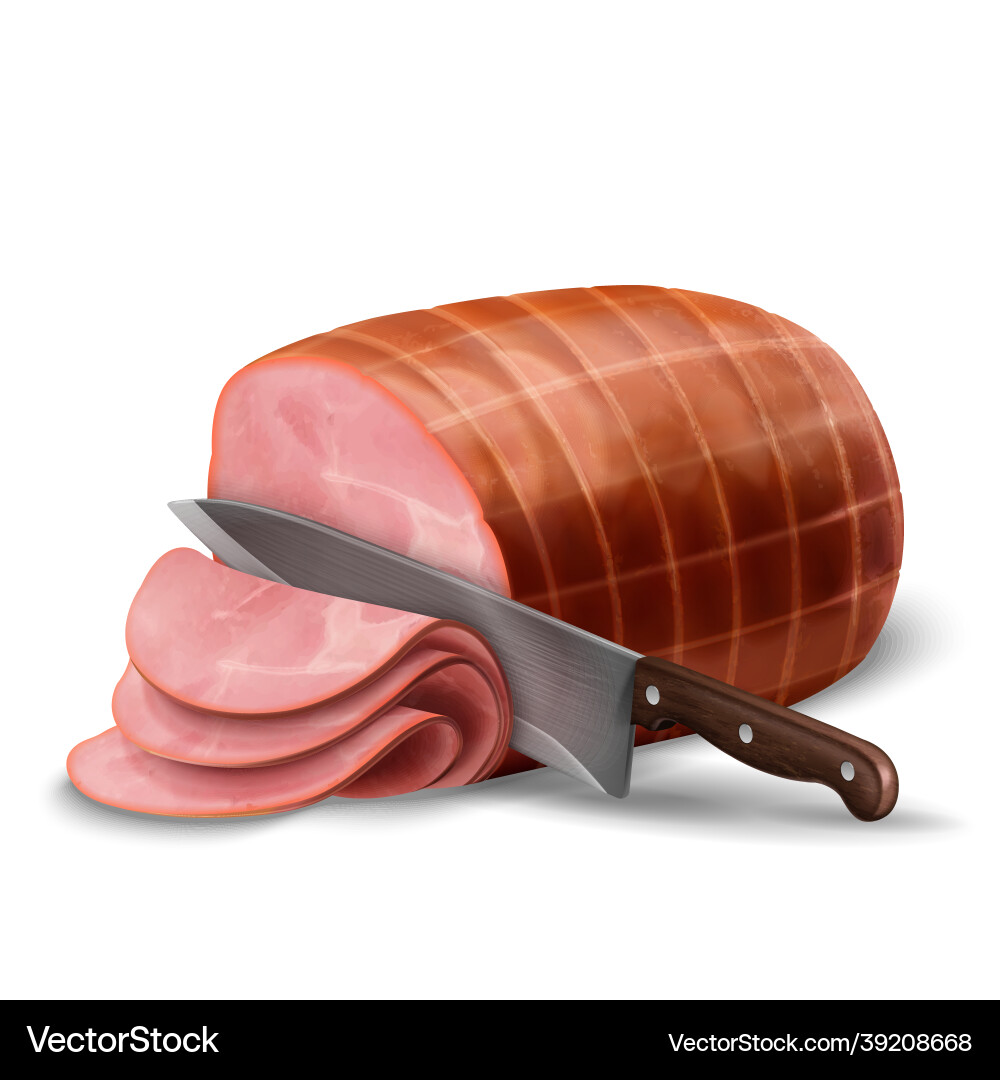 Smoked ham isolated Royalty Free Vector Image - VectorStock