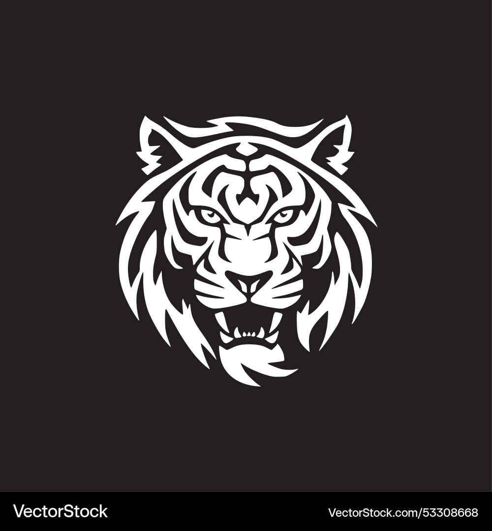 Tiger - minimalist and flat logo Royalty Free Vector Image
