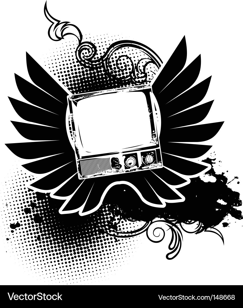 Vintage tv sign Royalty Free Vector Image - VectorStock