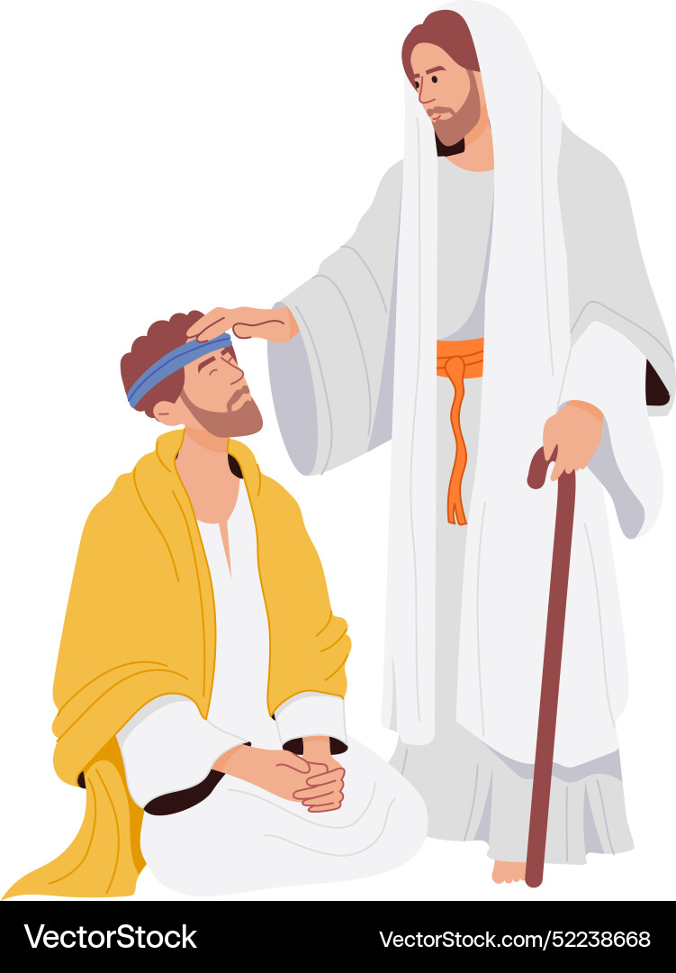 Weba flat character of jesus blessing Royalty Free Vector
