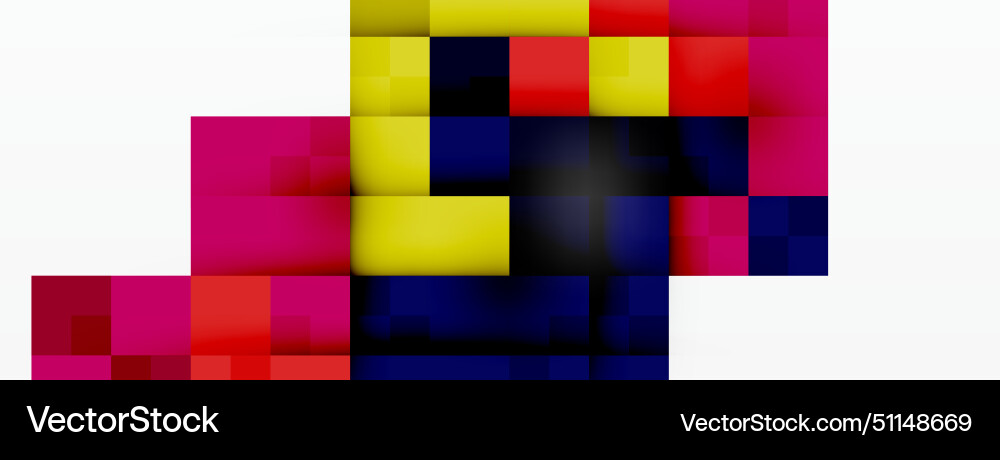 A blurred image of red yellow and blue square Vector Image