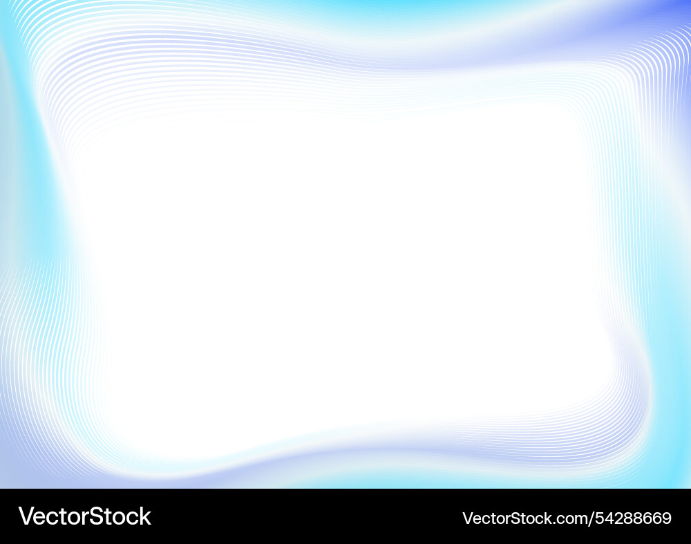 Blue frame wavy border thin curves striped pattern