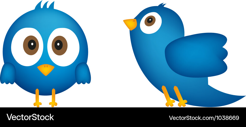 Cartoon of blue bird Royalty Free Vector Image