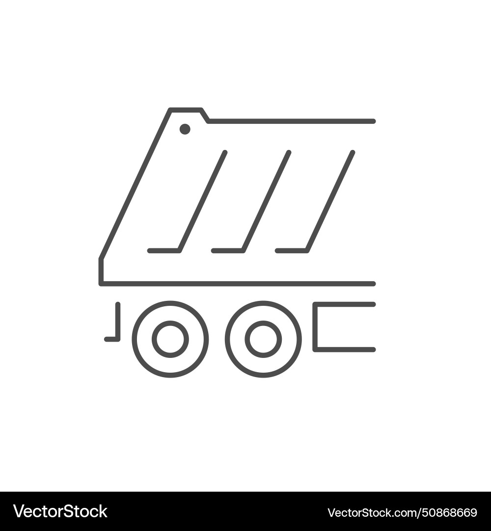 Dump truck line outline icon Royalty Free Vector Image