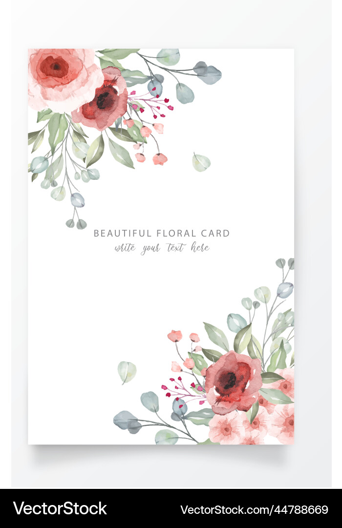 Floral Card Template - Elegant & Romantic Vector Image
