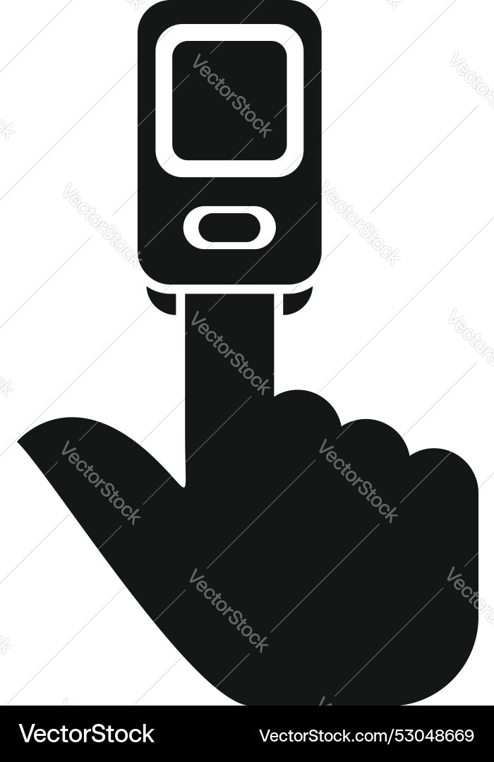 Hand using pulse oximeter medical device icon Vector Image