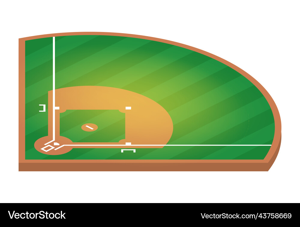 Isometric baseball field flat Royalty Free Vector Image