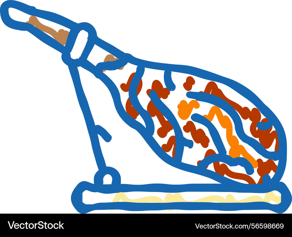 Jamon iberico spanish cuisine icon doodle Vector Image