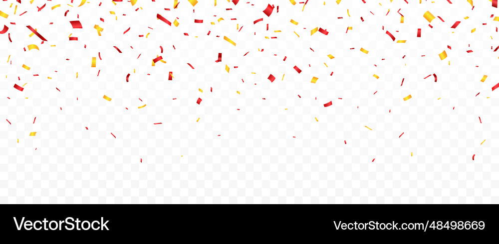 Red and Gold Confetti Celebration Royalty Free Vector Image