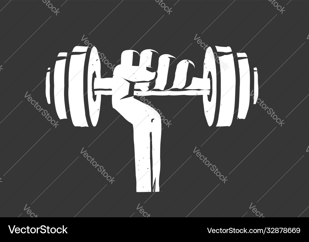 Vintage Dumbbell Logo Element Royalty Free Vector Image