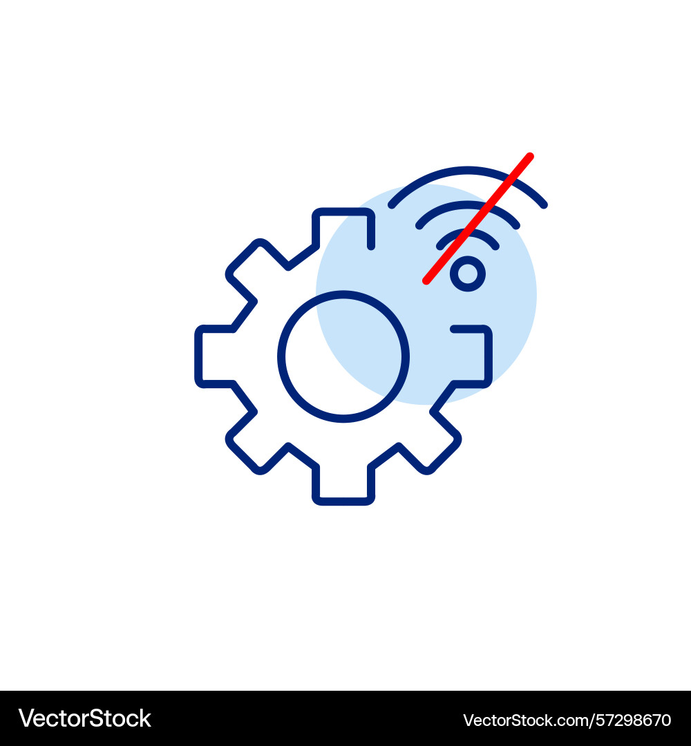 Cogwheel and no wi-fi offline settings Royalty Free Vector