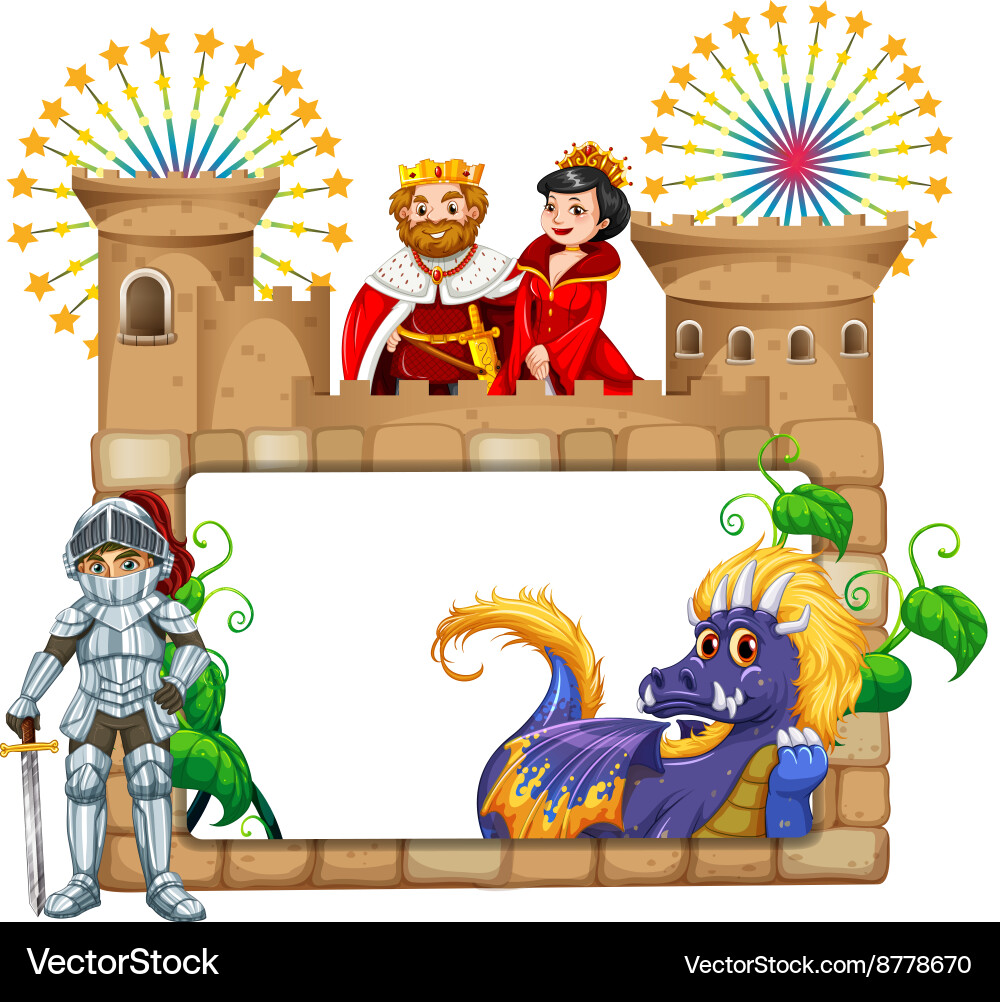 Frame design with fairytales characters Royalty Free Vector
