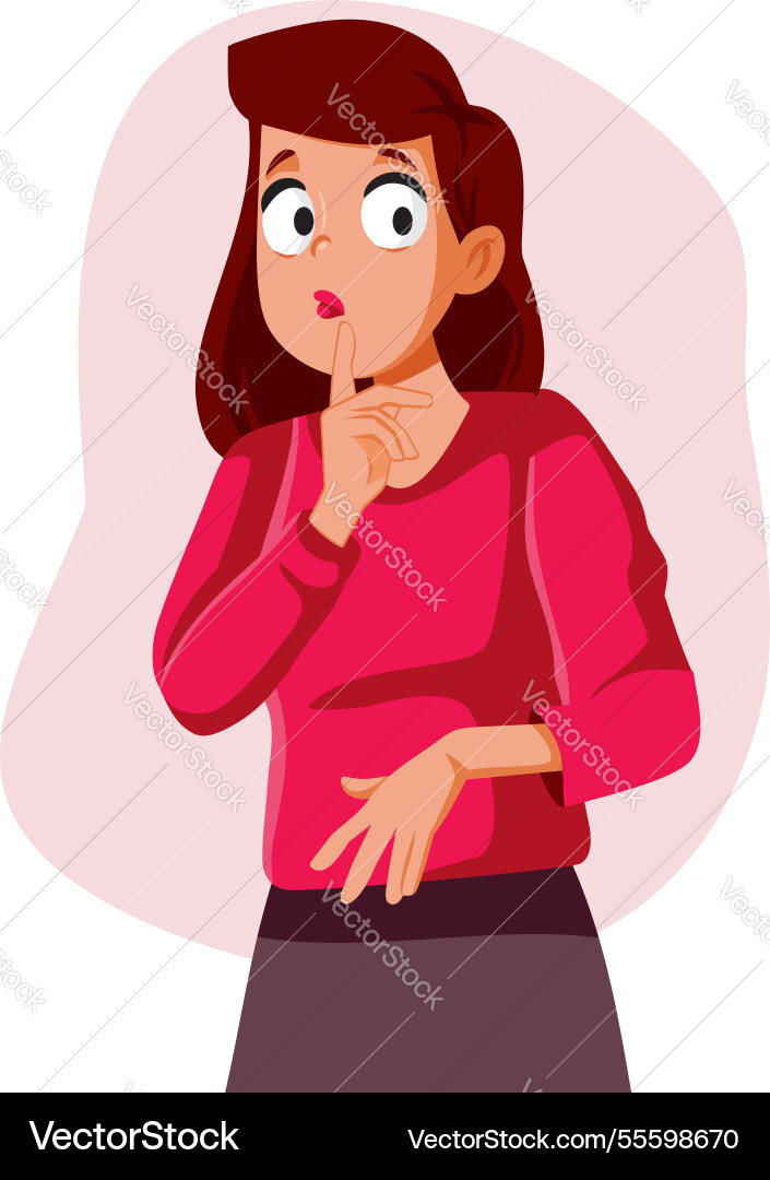 Funny woman thinking feeling confused Royalty Free Vector