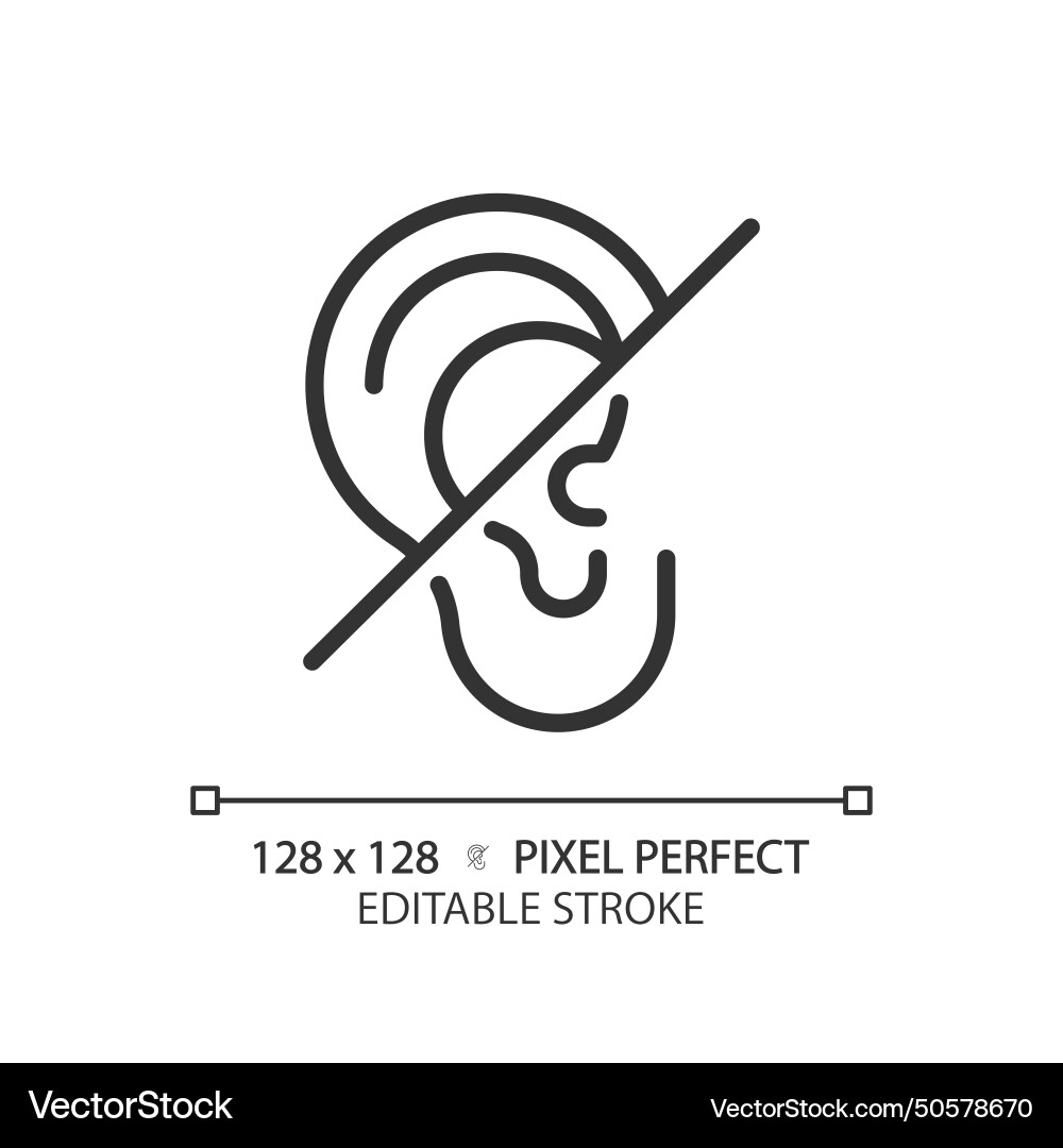 Hearing loss linear icon Royalty Free Vector Image