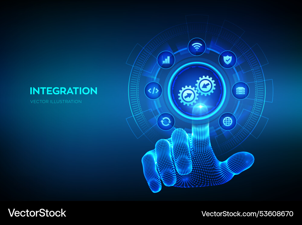 Integration data system system integration Vector Image Integration data system system integration Vector Image