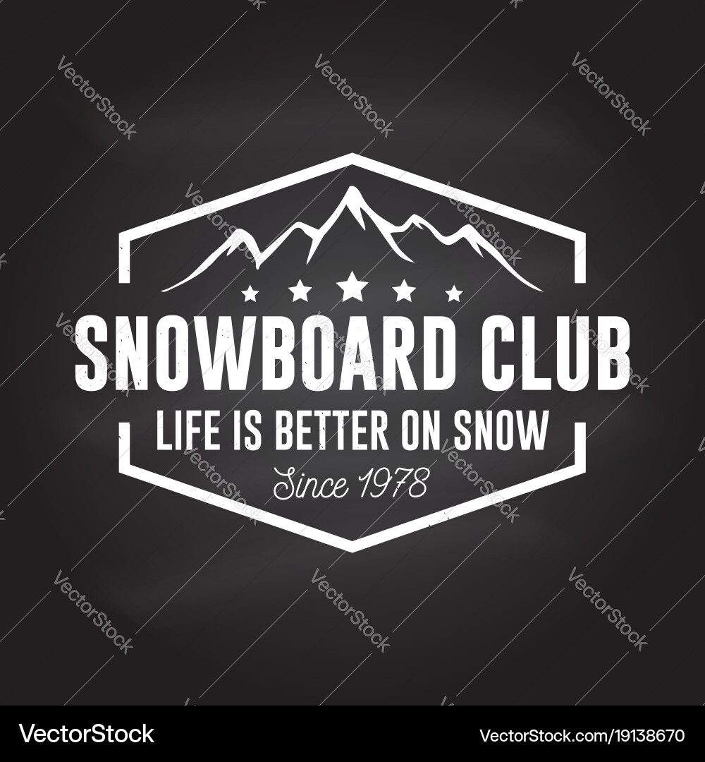 Snowboard club concept Royalty Free Vector Image