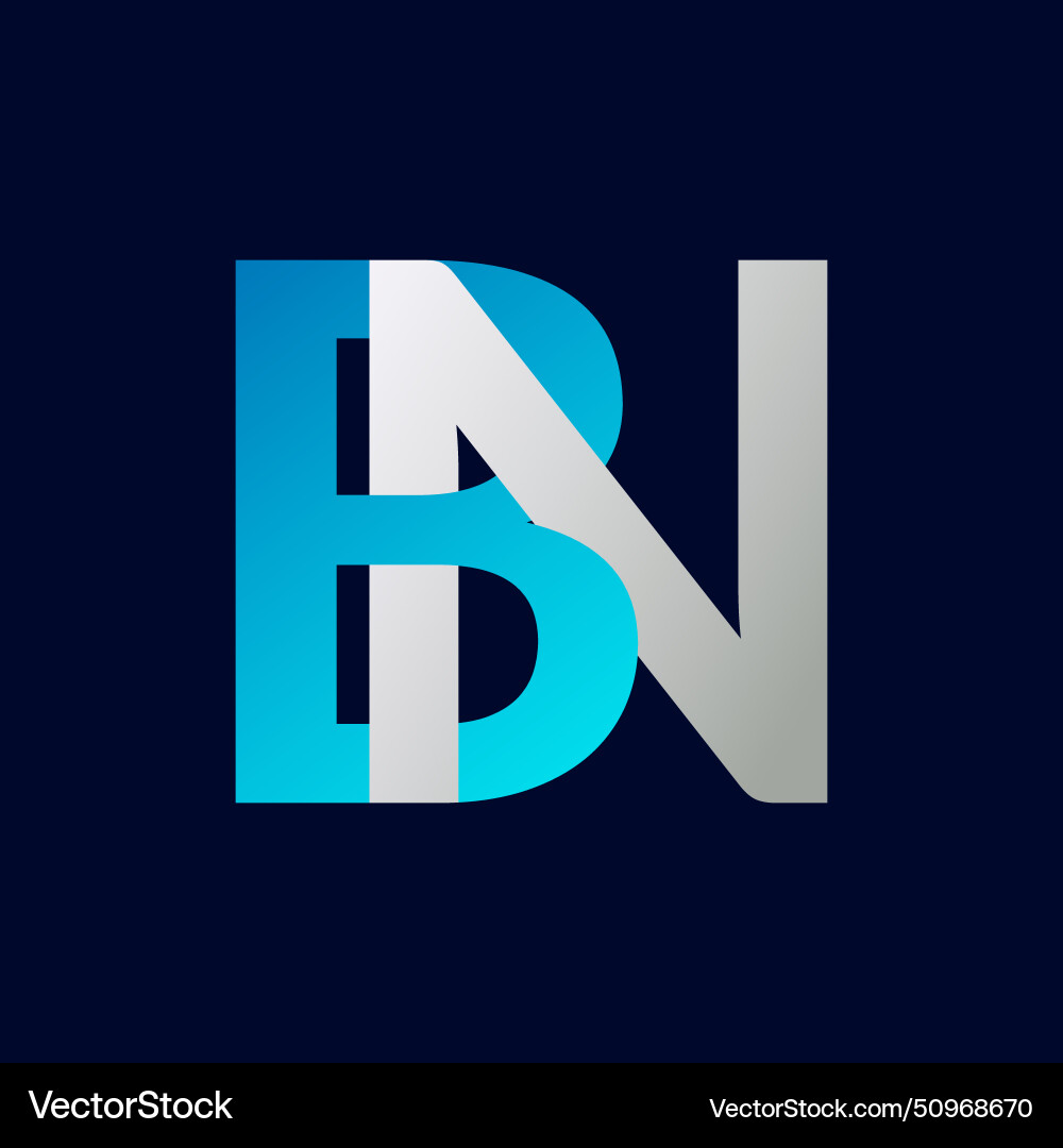 Unique bn letter logo icon template Royalty Free Vector