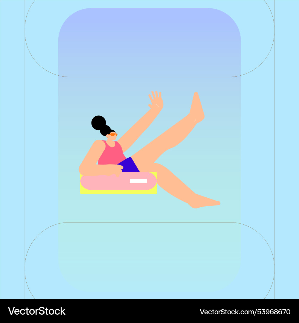 Woman relaxing on pool float Royalty Free Vector Image