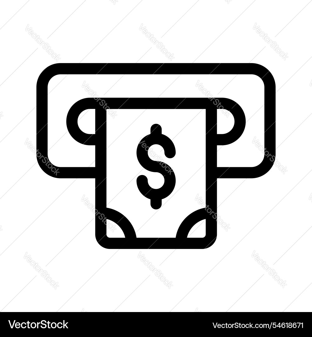 Cash withdrawal Royalty Free Vector Image - VectorStock