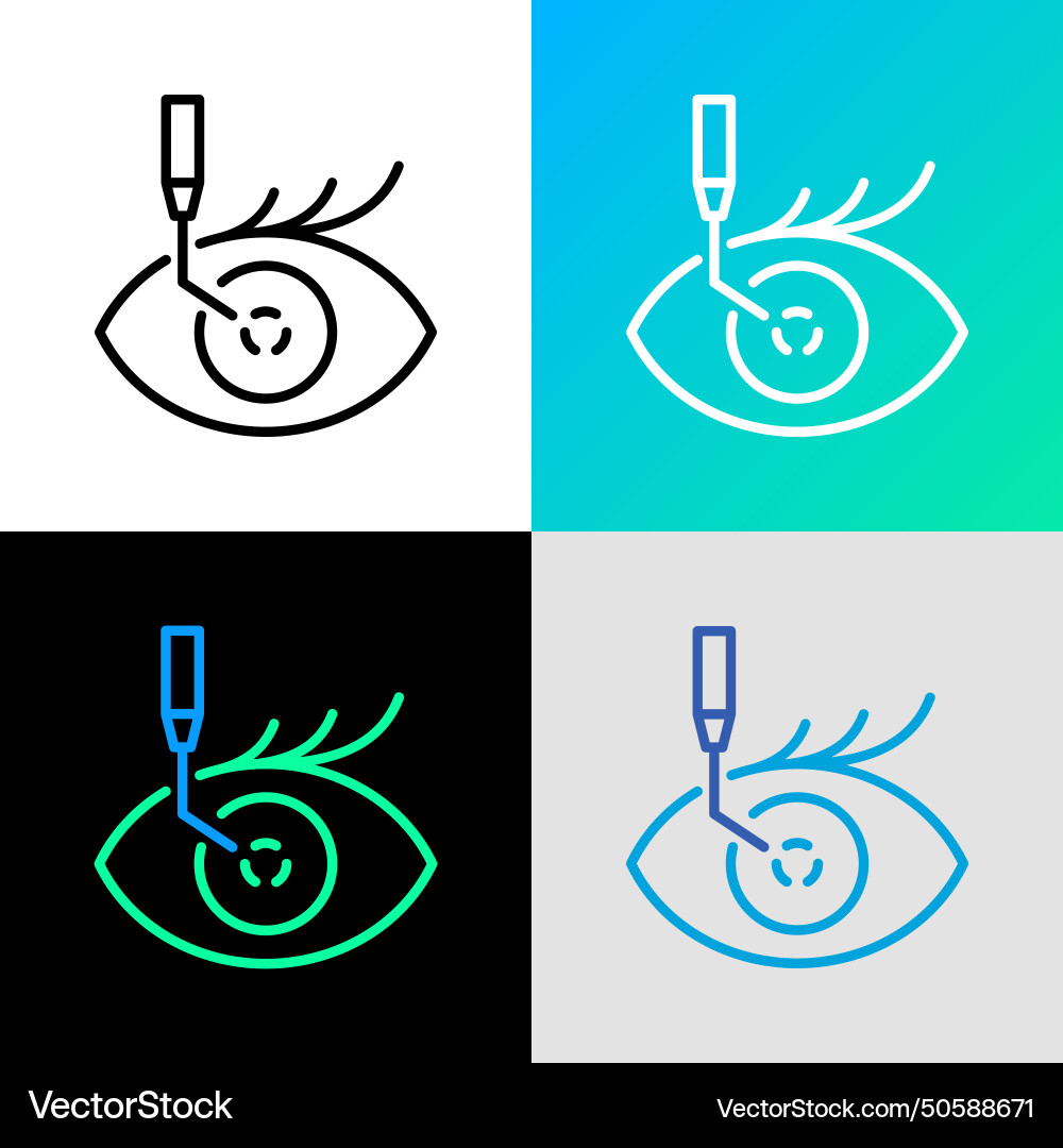 Cataract surgery thin line icon ophthalmology Vector Image