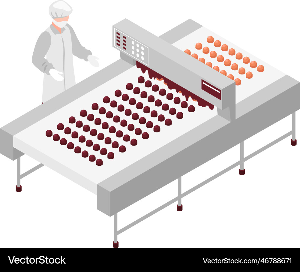 Chocolate manufacture icon Royalty Free Vector Image