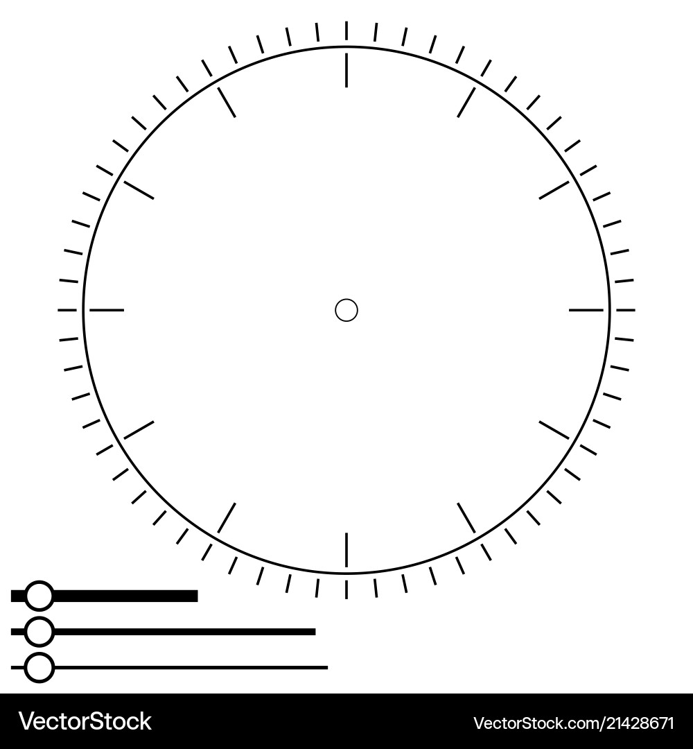 Clock face round design for men blank display Vector Image