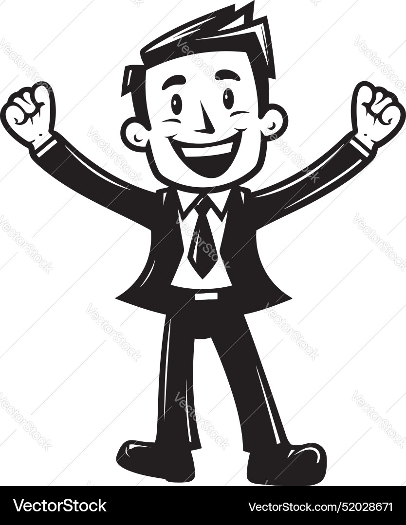 Ecstatic business visionary black logo featuring Vector Image