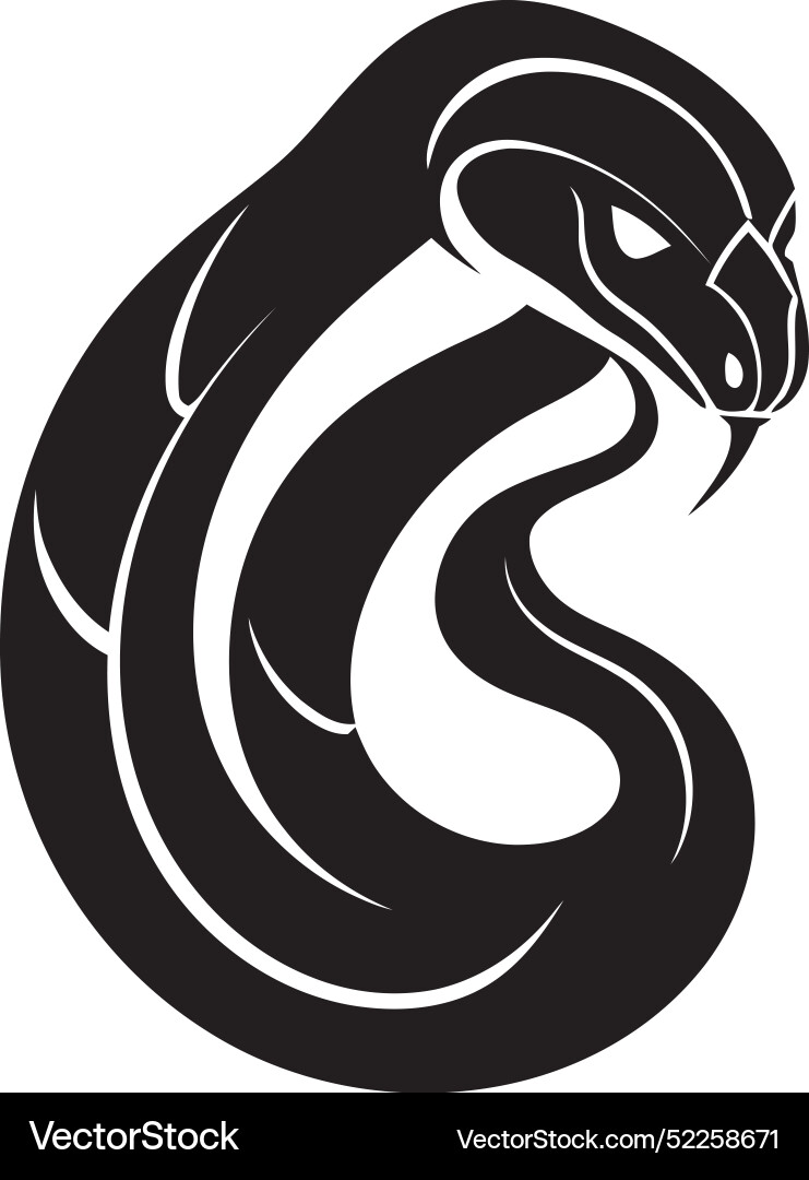 Graceful viper twist snake silhouetteintricate Vector Image