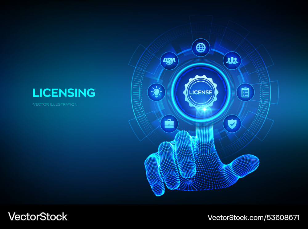Licensing license agreement concept copyright Vector Image