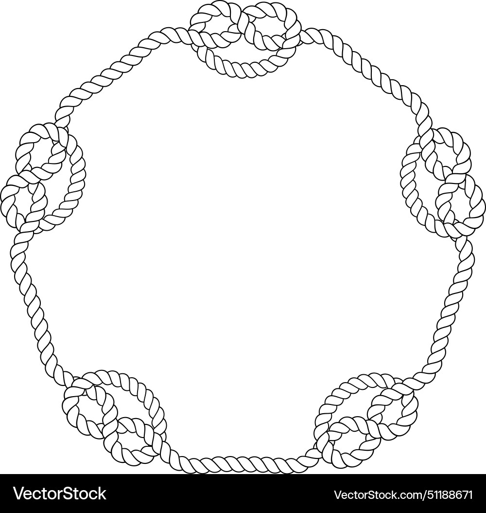 Round rope frame isolated on white background Vector Image