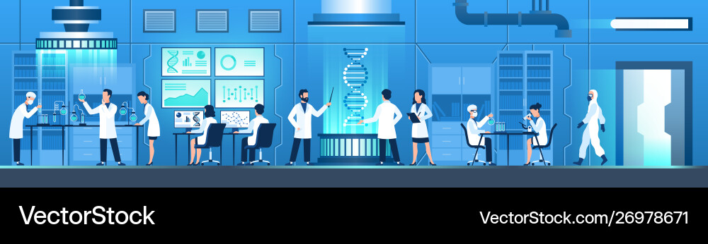 Science researching lab biotechnology genetic Vector Image