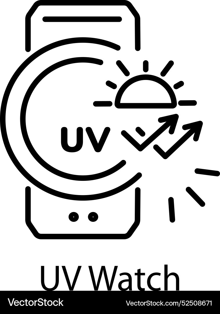 Uv watch Royalty Free Vector Image - VectorStock