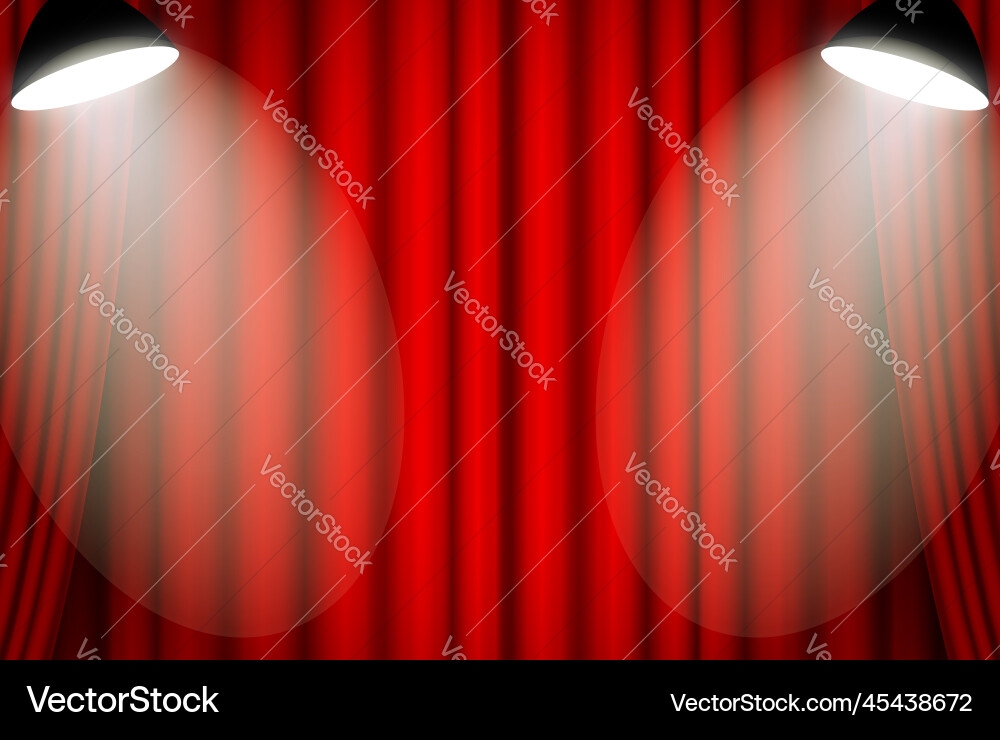 Circus theatre red curtain backdrop Royalty Free Vector