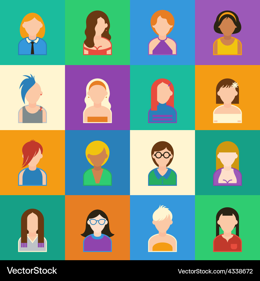 Flat People Icon Set Royalty Free Vector Image